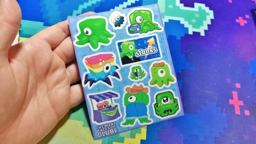 Sticker Sheet -The Many Faces of Glube – Society Of Play